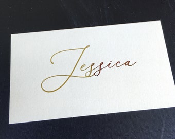 Real Foil Name Place Cards Font 10,wedding Place Card,wedding Place ...