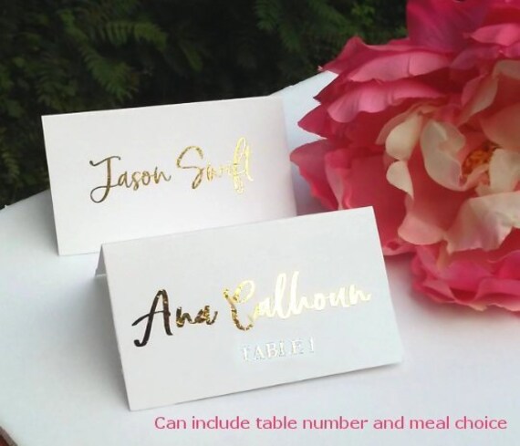 Printed Gold Foil Place Card-Place Cards Wedding Name Cards-Wedding ...