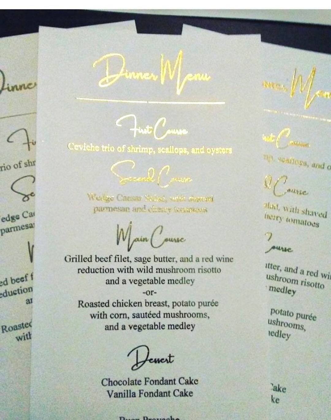 Printed Menu Cards | Dinner Menu | Personalized Menu Cards | Wedding ...