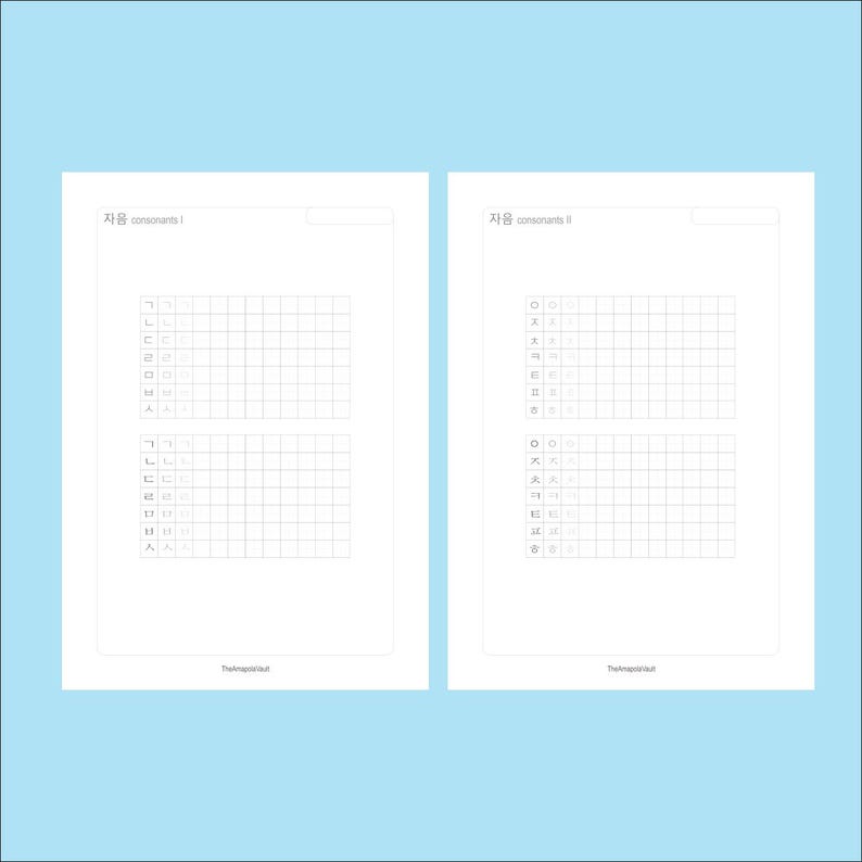 Minimal Hangul Practice Sheets – Korean Alphabet Tracing Pages With ...