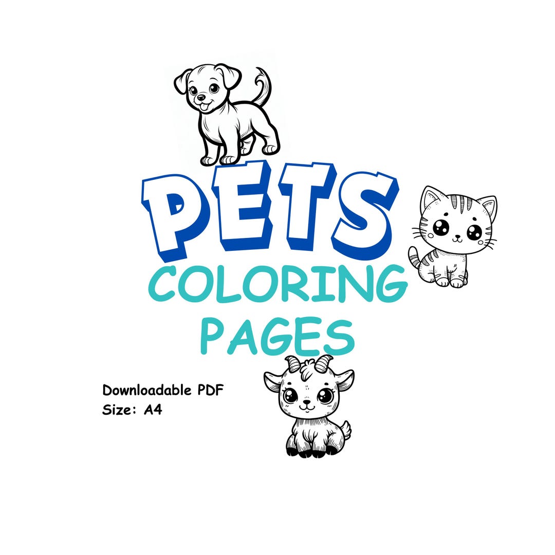 CUTE PETS - Coloring Pages - Etsy