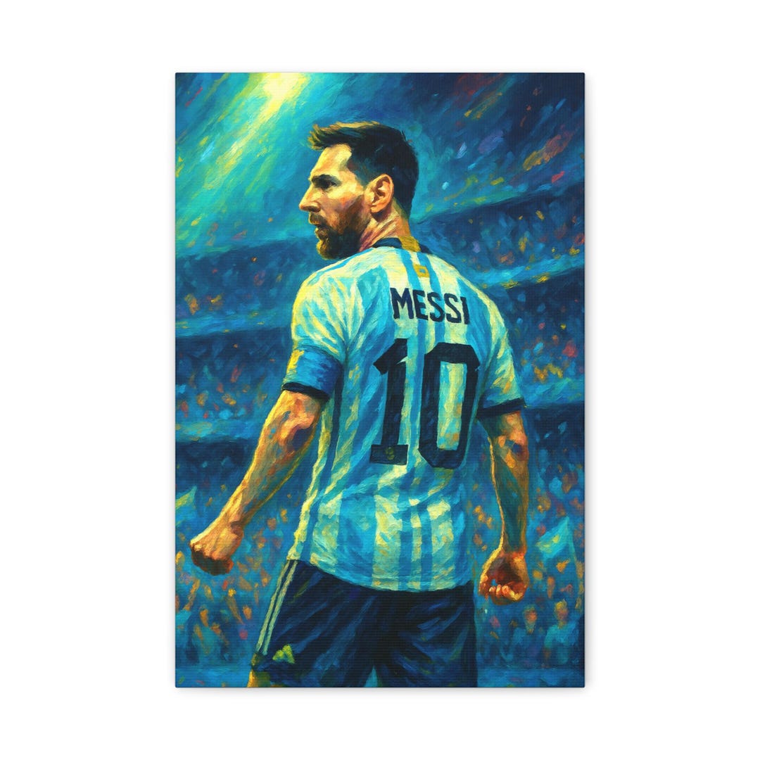Lionel Messi Canvas Wall Art - Football Soccer Legend Poster - Bedroom ...