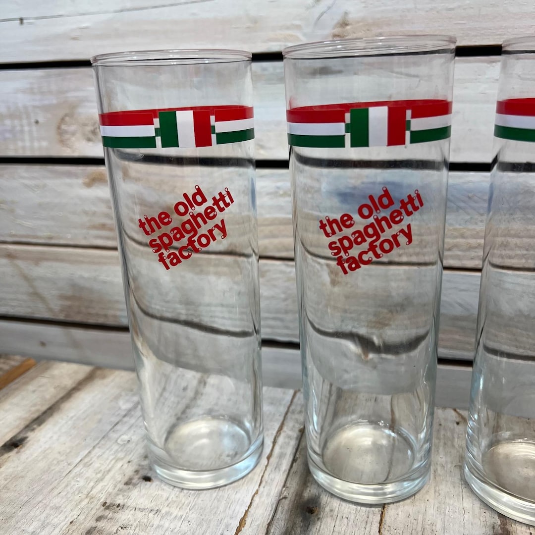 Vintage Old Spaghetti Factory Italian Soda Glasses Set of 2 Retro ...