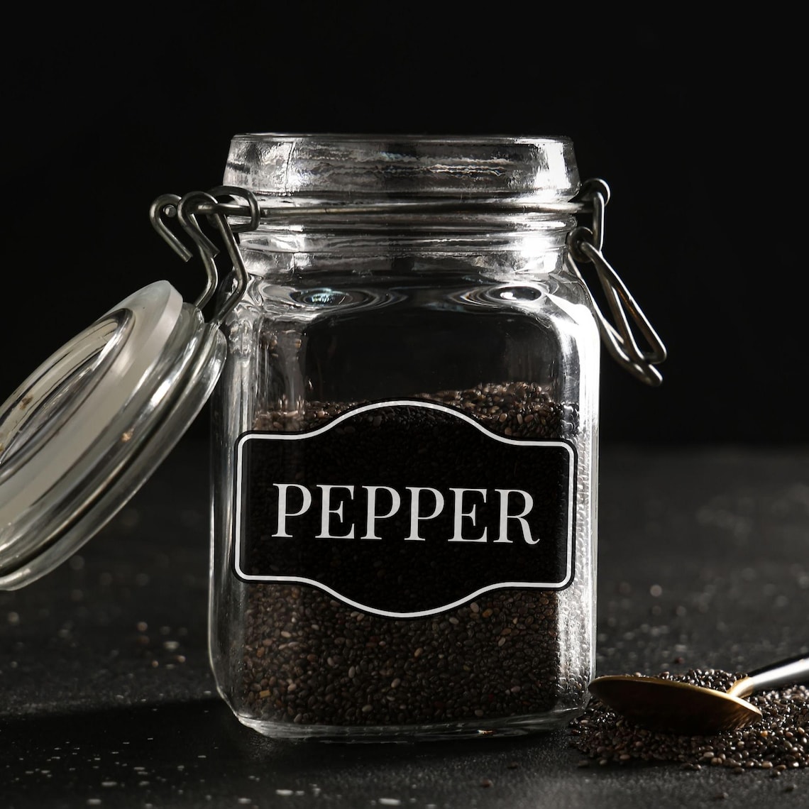 Spice Labels SVG Bundle – Kitchen Organizer, Printable, Black & White ...