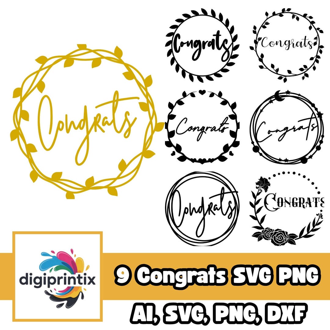 Congrats SVG Bundle, Congratulations Clipart (9 X PNG SVG) - Etsy Australia