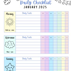 Customizable Kids’ Daily Checklist | Morning, Afternoon & Evening ...