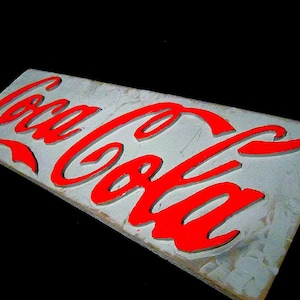 Coca-cola, Handmade Wall Sign, Art for Bar, Mitchen, Home Decor, Retro ...