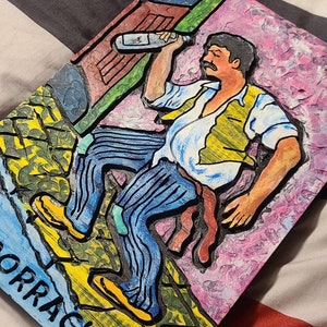 El Borracho Handmade Carved and Painted Wooden Loteria Wall Art free ...