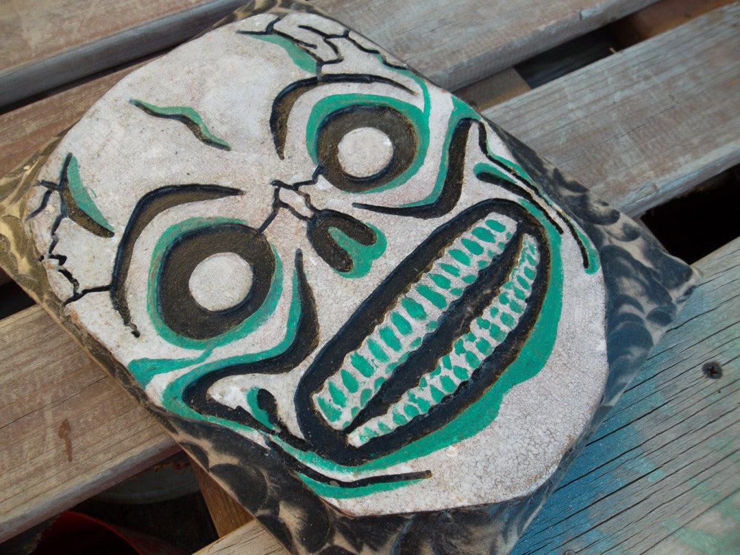 Vintage Halloween Decor, Skull Mask Decoration, Handmade, Wooden Wall ...
