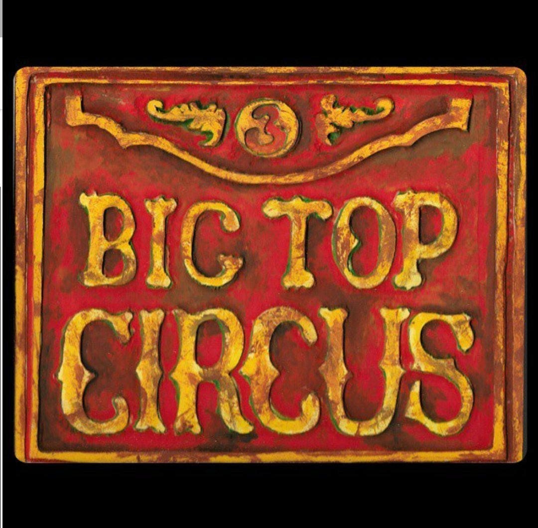 Big Top Circus Art, Handmade Wood Sign, Carved & Painted, Wall Decor ...