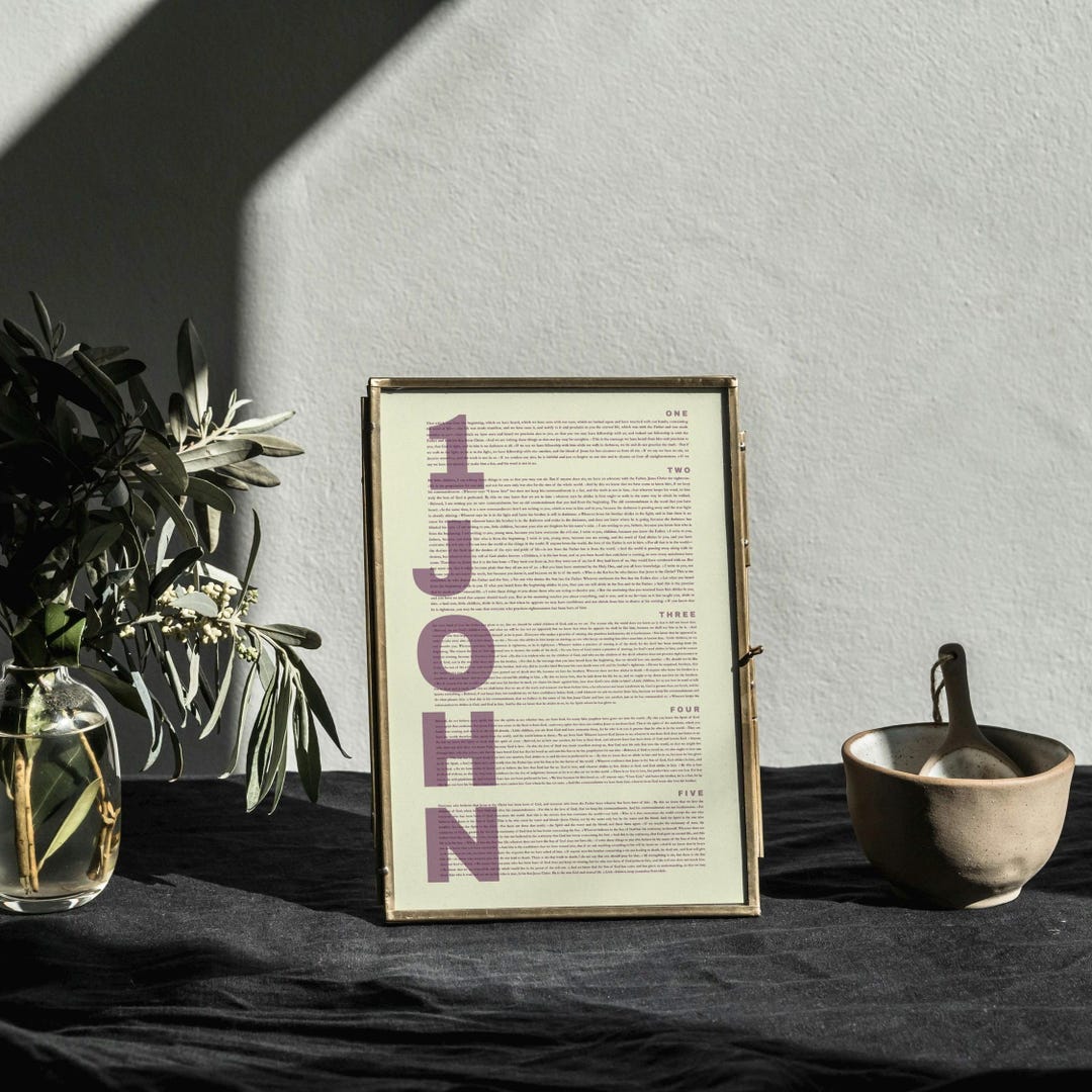 The Full Book of 1 John - Bible Wall Art Print (DIGITAL DOWNLOAD ...