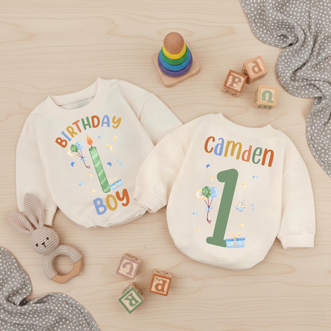 Personalized Birthday Boy Bubble Romper – Custom Name 1st Birthday ...