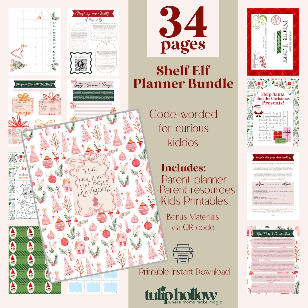 Shelf Elf Planner, Christmas Planner, Elf Planner, Christmas Elf ...