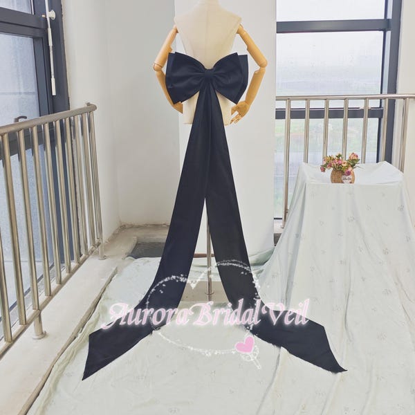 Satin Bow With Long Train - Etsy