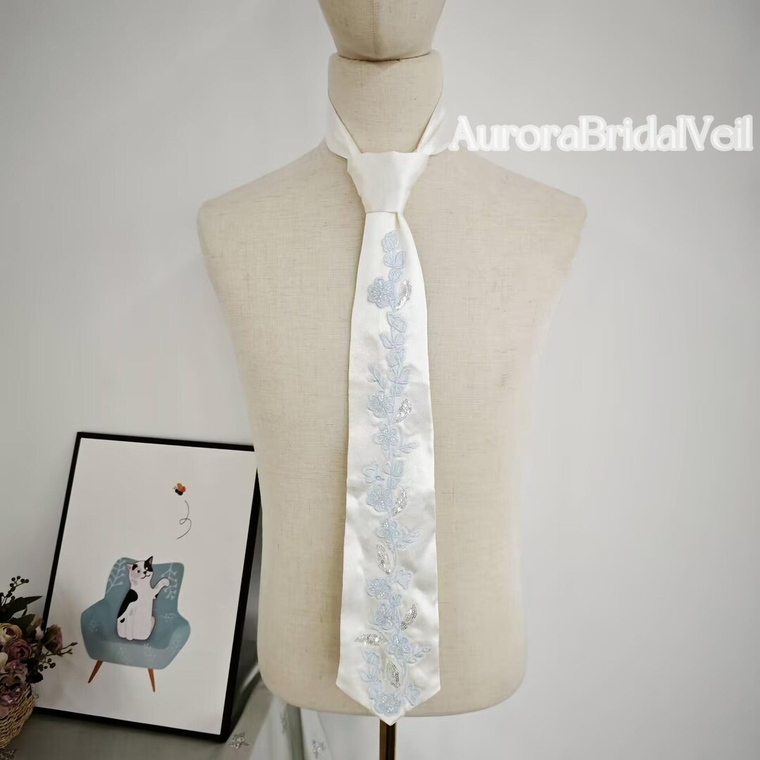 Groomsmen Gift Tie, Romantic Floral Lace Neck, Handmade Lace Flower ...