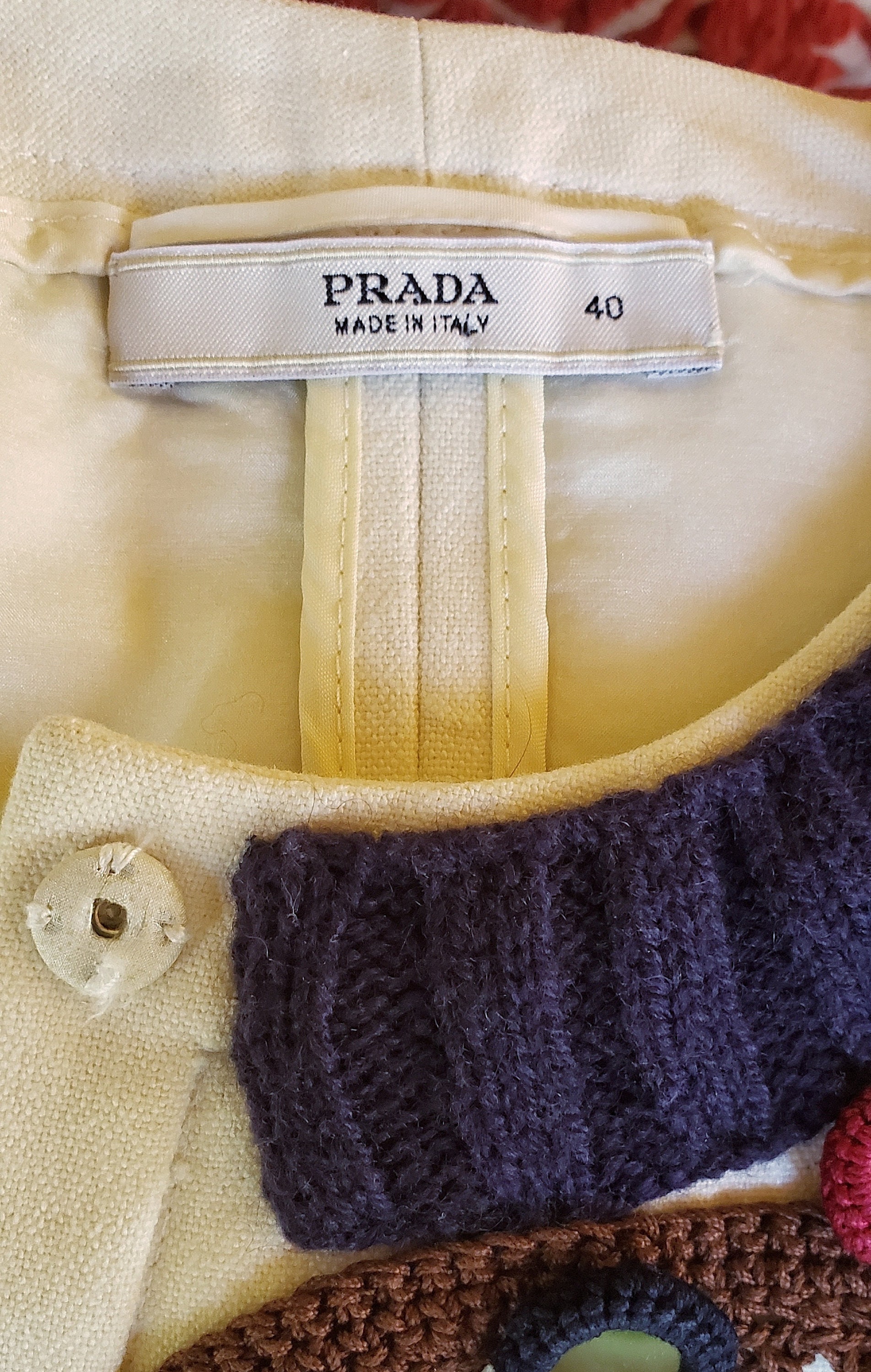 Early 00's Prada Jacket Cute Boho Fabric Arts Style Jacket Mirrors ...