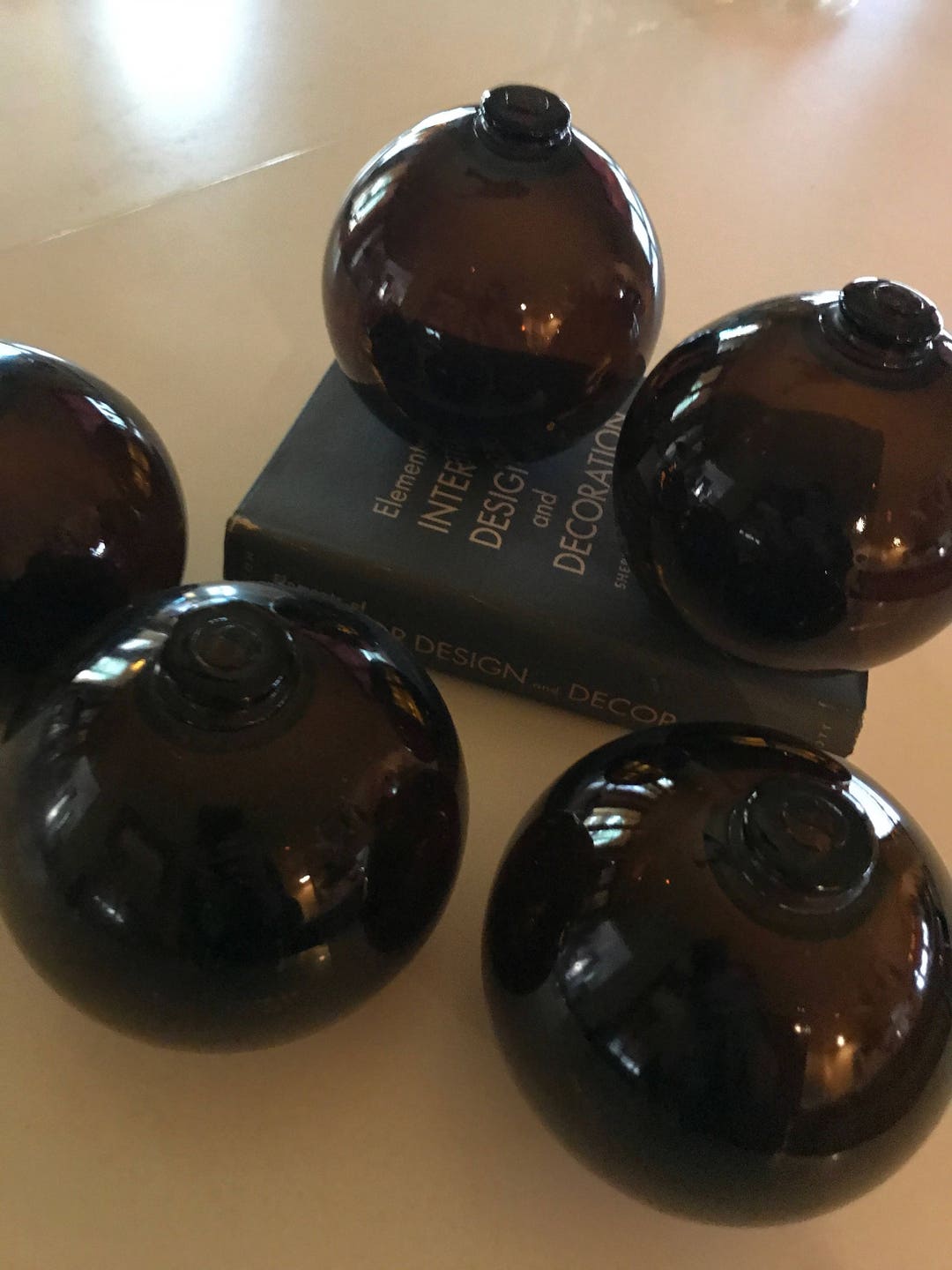 Vintage Amber Glass Mouth Blown Orbs, Collection of 5 - Etsy