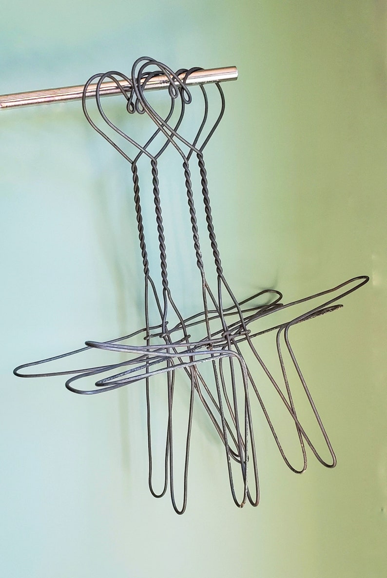 4 Cute Americana Folk Art Wire Plate Hangers - Heart Star Shaped ...