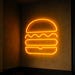 Burger Neon Sign: LED Restaurant, Cafe, Bar Wall Decor (16x16 Inches ...