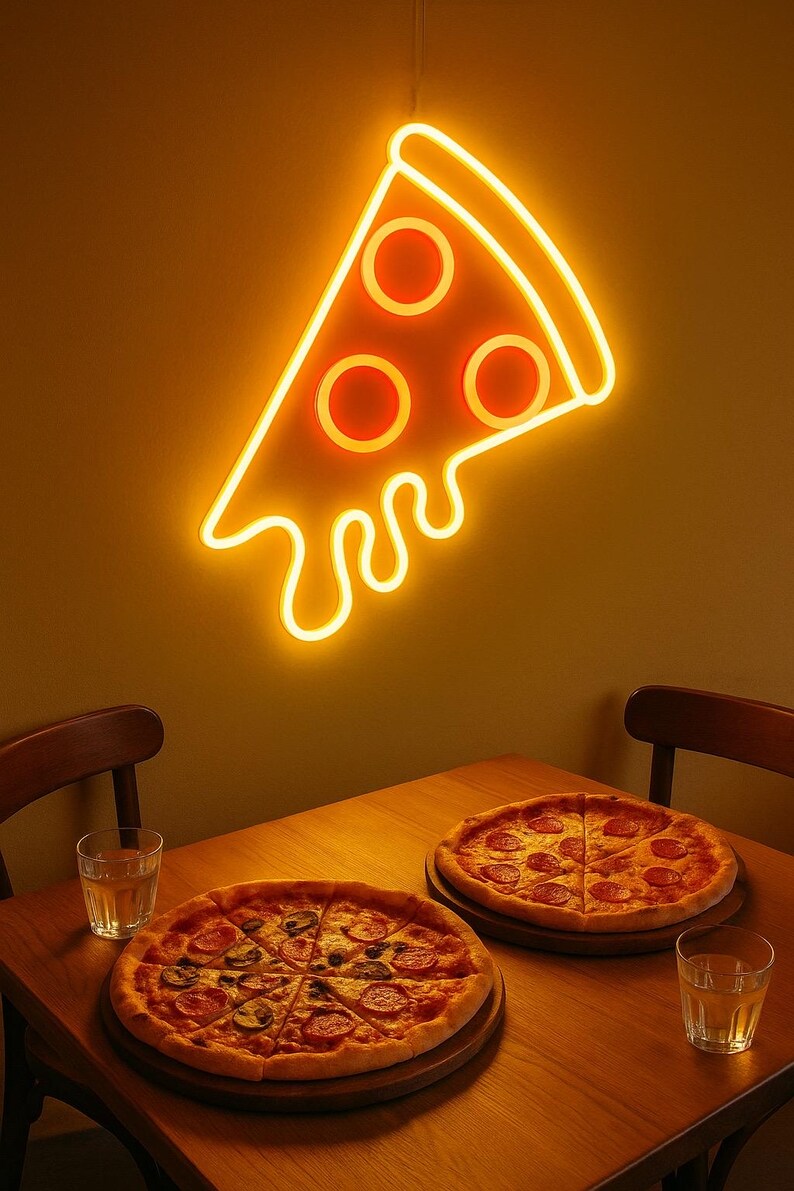 Neon Pizza Slice Sign – LED Wall Light for Pizzeria, Kitchen, or Bar ...