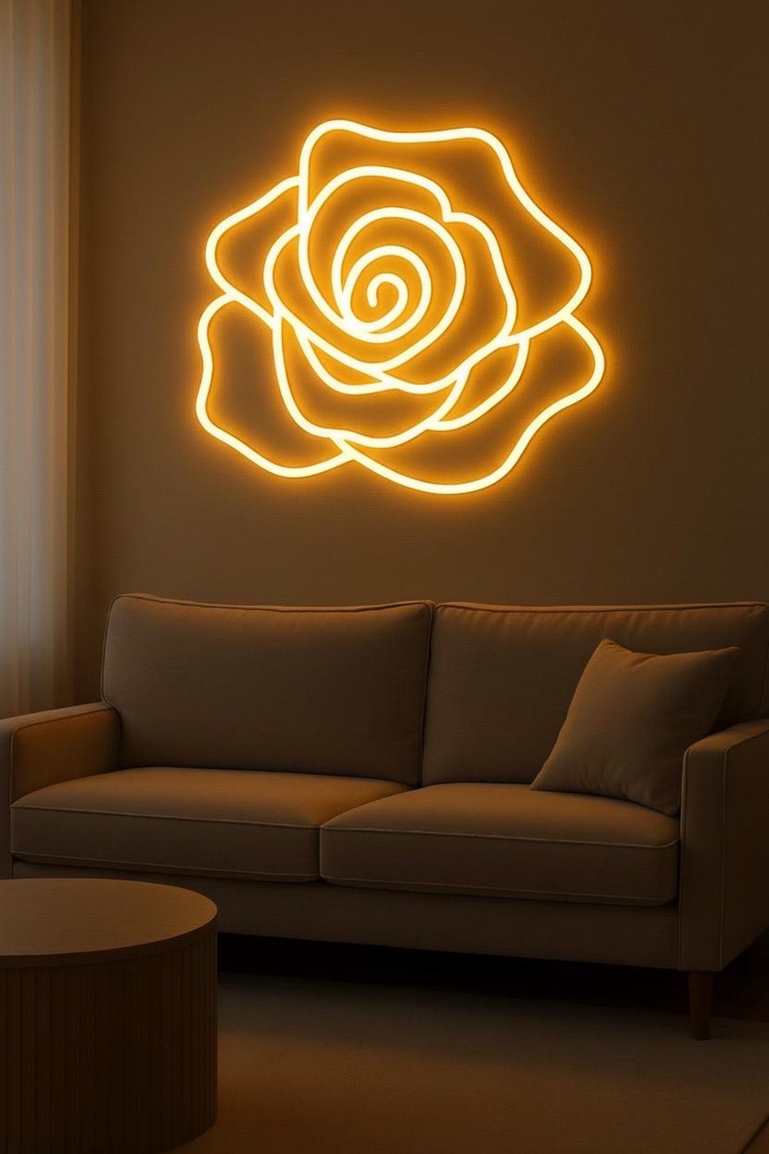 Neon Rose Wall Sign – Acrylic LED Flower Light for Home & Decor - Etsy