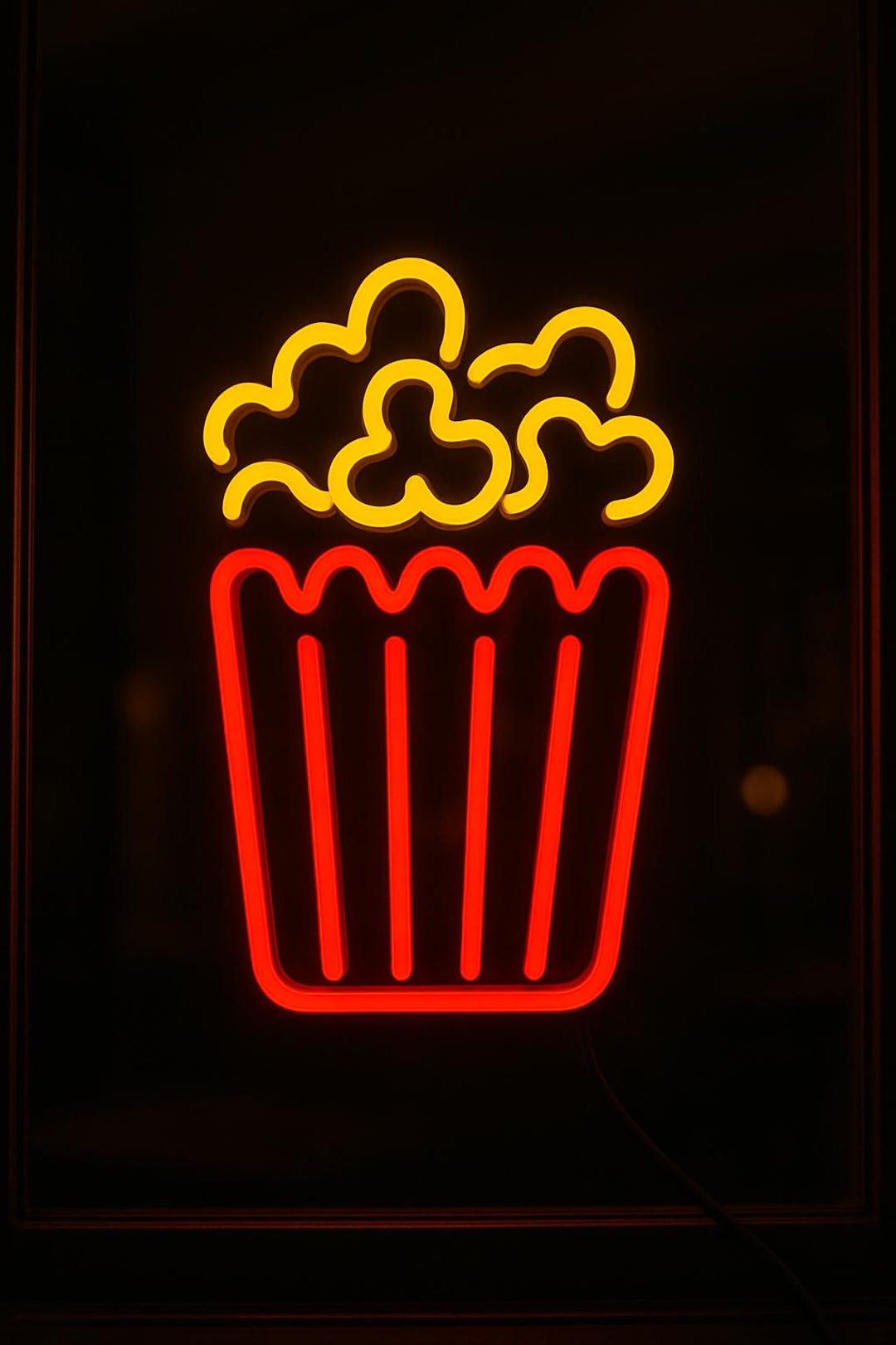 Neon Popcorn Sign: Retro Movie Night LED Wall Light - Etsy