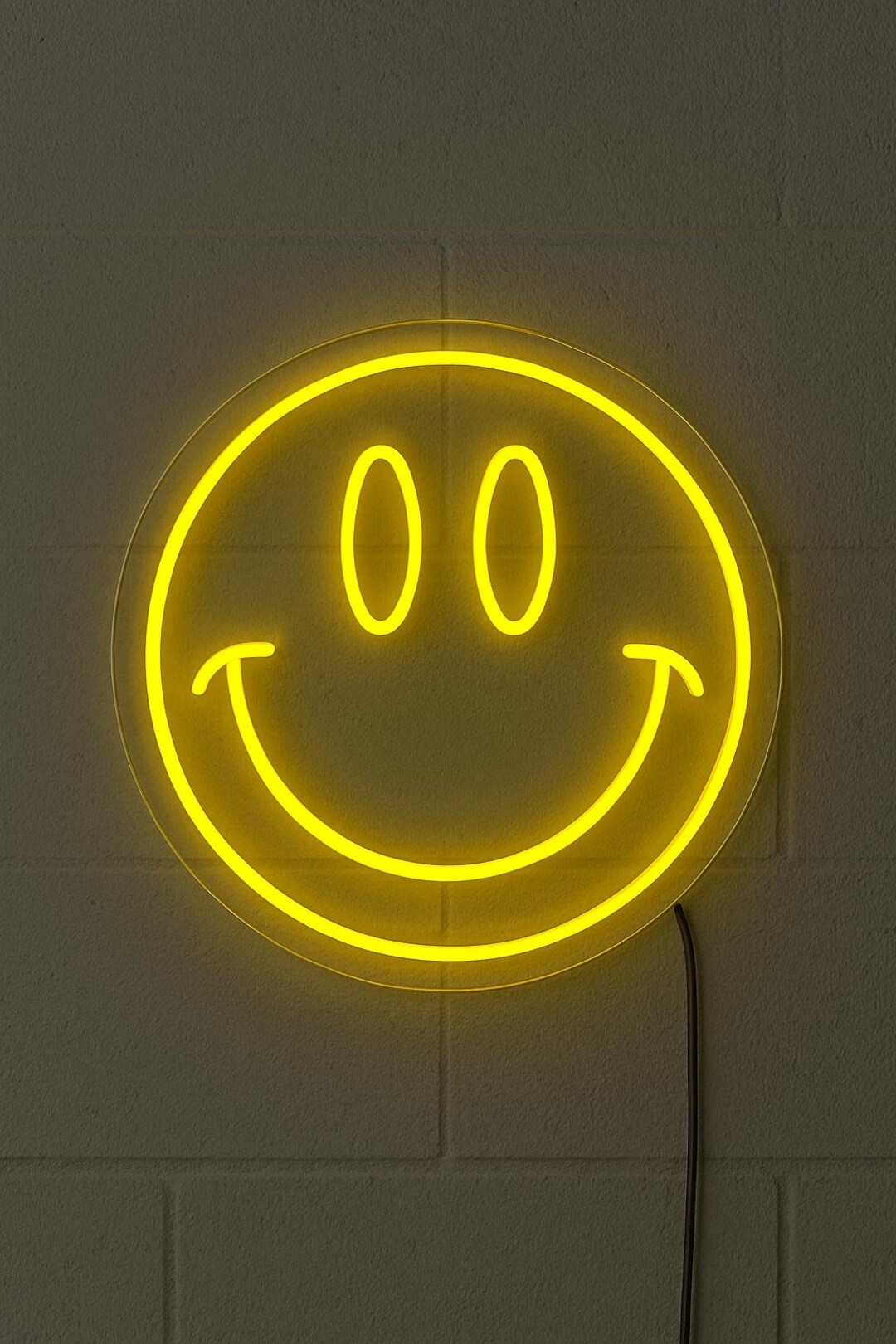 Smiley Face Neon Sign: LED Acrylic Wall Art, Game Room Decor - Etsy