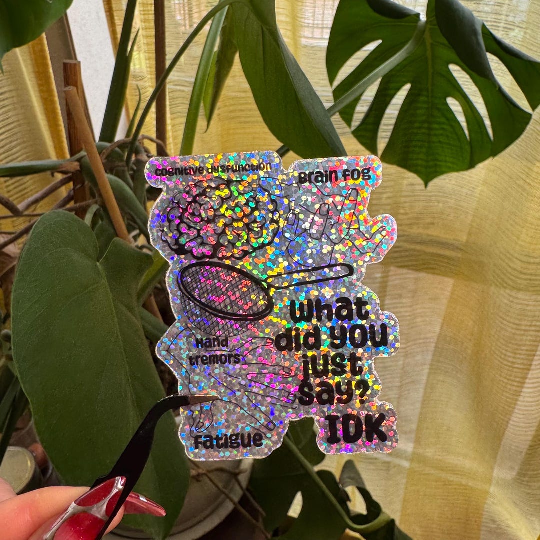 Brain Fog Glitter Sticker - Etsy