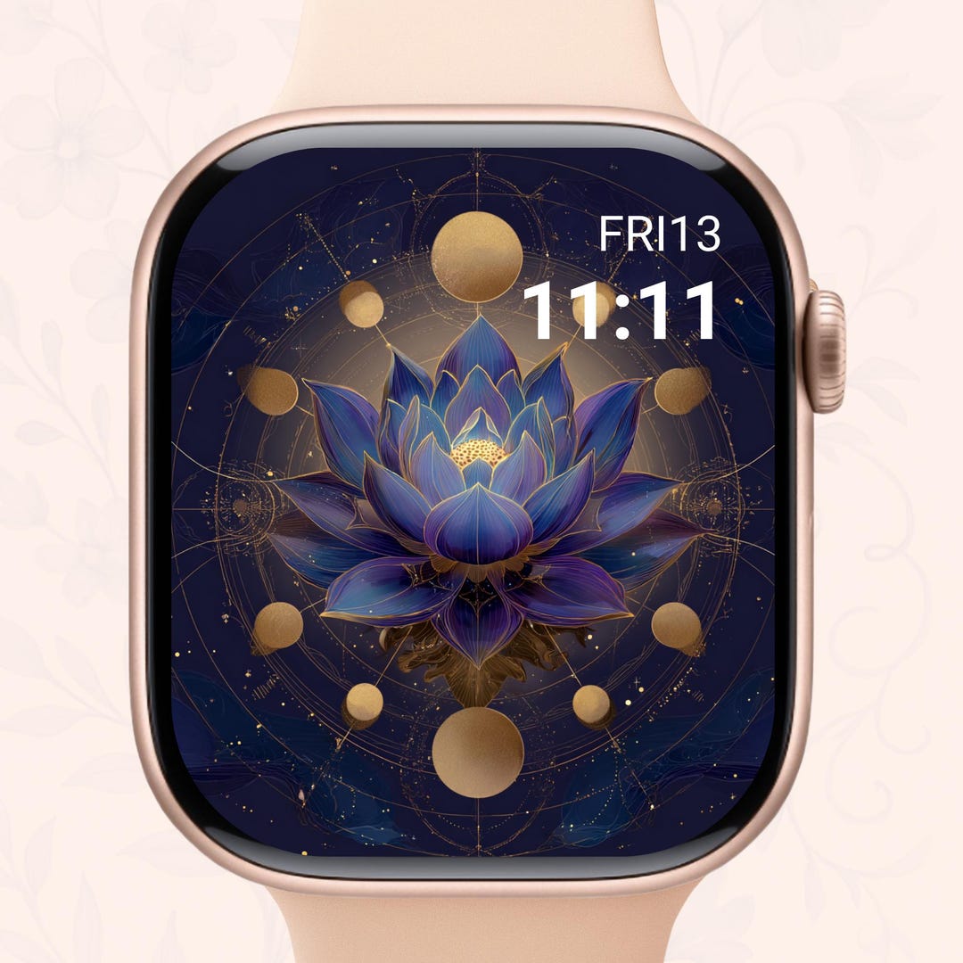 Blue Lotus Galaxy Wallpaper – Spiritual Apple Watch Background, Cosmic ...