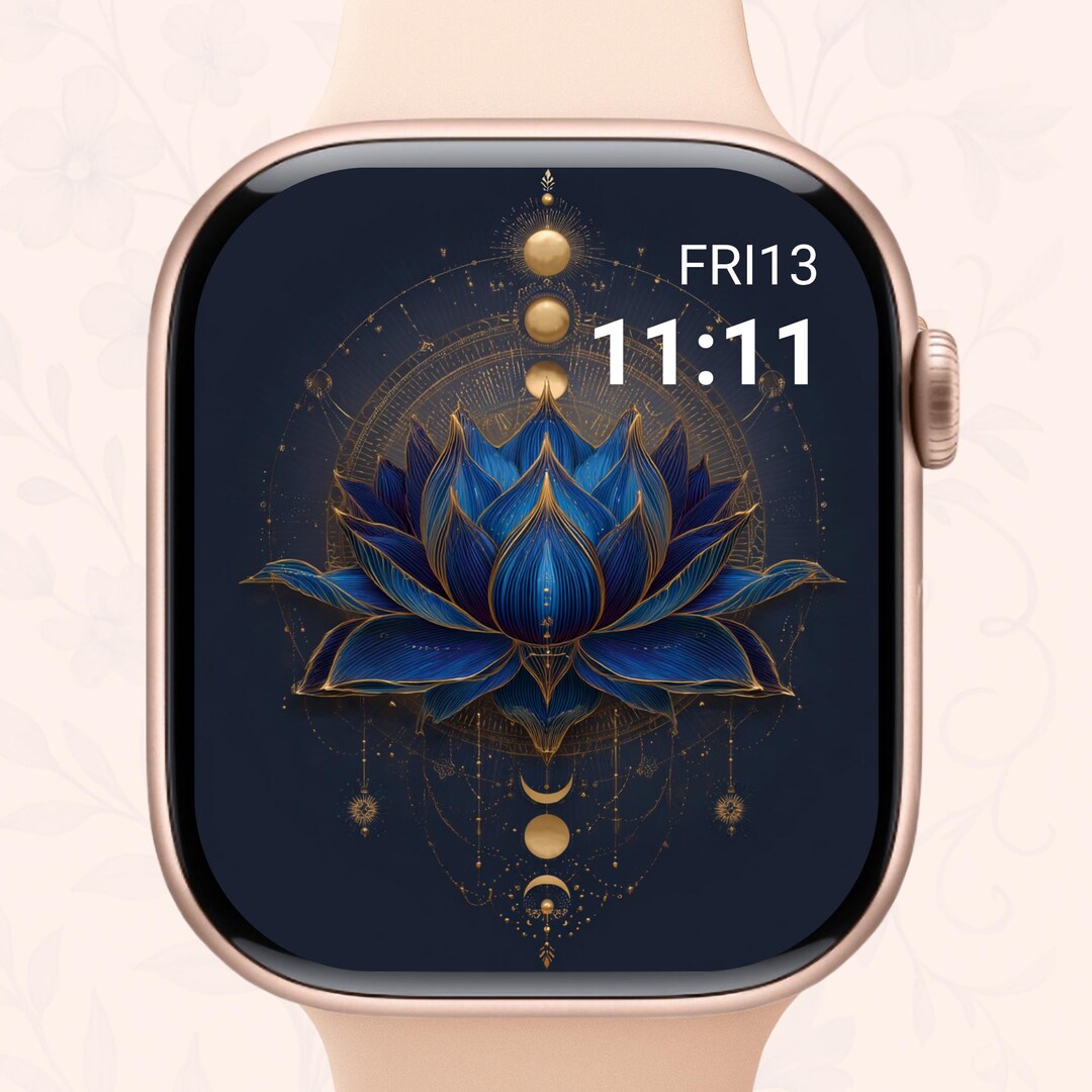 Blue Lotus Galaxy Wallpaper – Spiritual Apple Watch Background, Cosmic ...