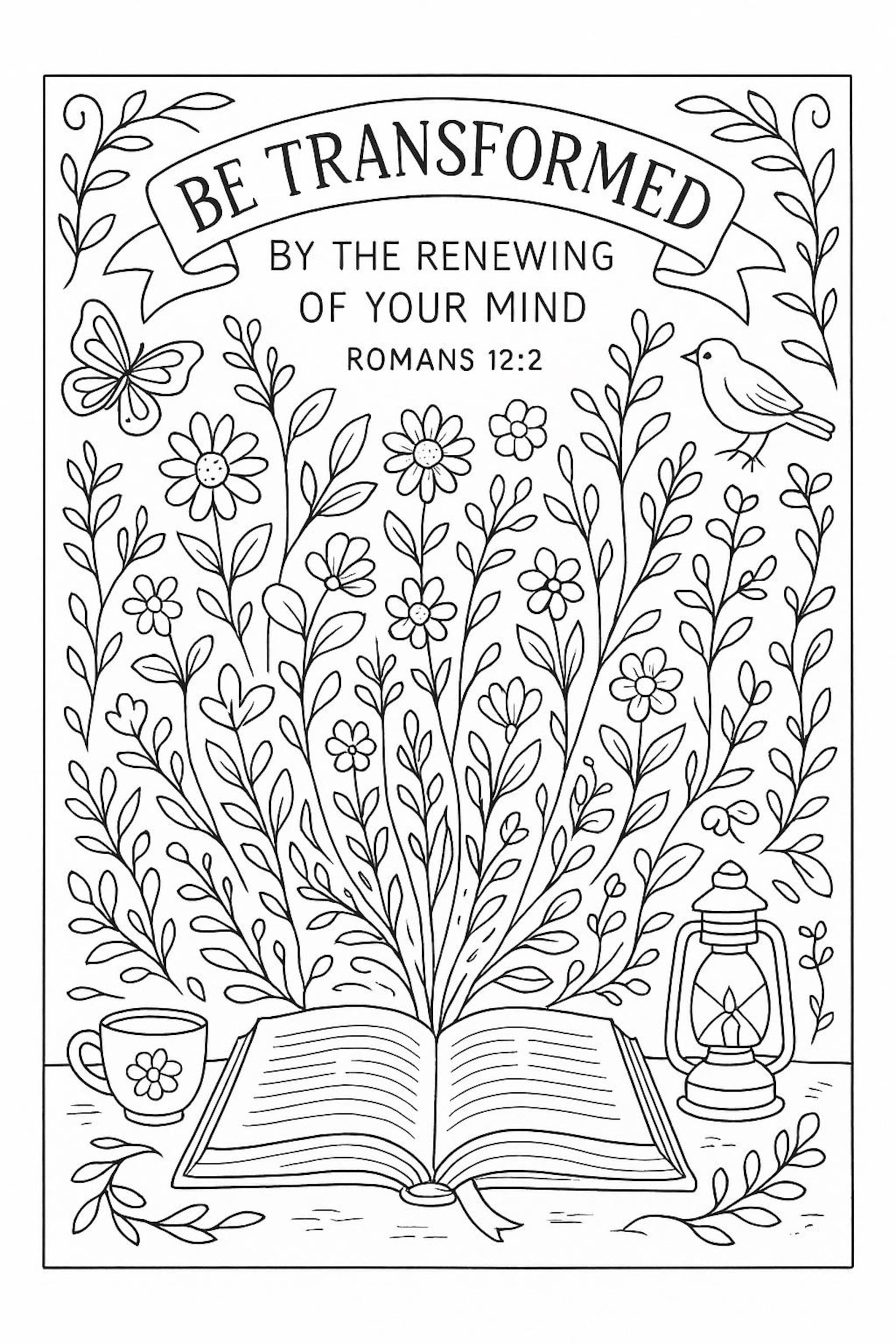 Romans 12:2 Bible Verse Coloring Page + Study Guide | Christian ...
