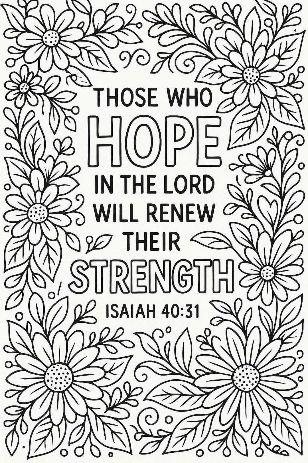 Isaiah 40:31 Coloring Page | Christian Adult Coloring Sheet | Scripture ...