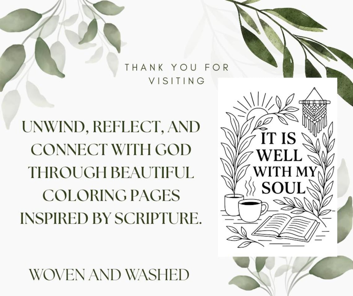 It is Well With My Soul Adult Coloring Page | Christian Printable Art ...