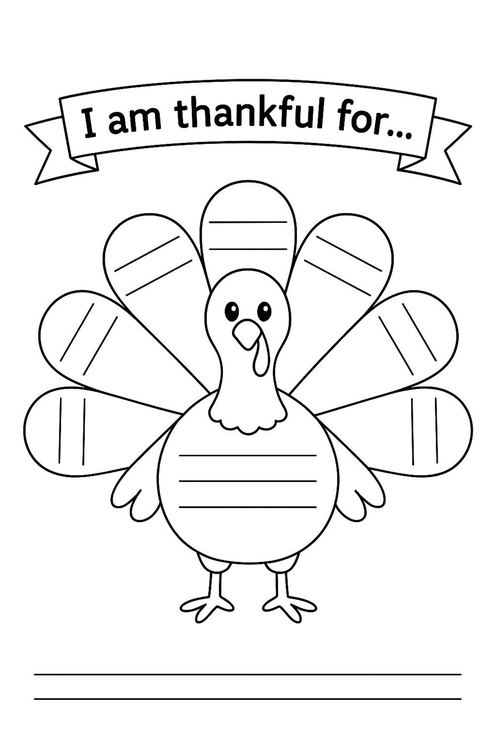 Thankful Turkey Craft Coloring Page | Thanksgiving Activity for Kids ...