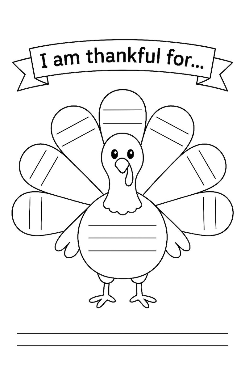 Thankful Turkey Craft Coloring Page | Thanksgiving Activity for Kids ...