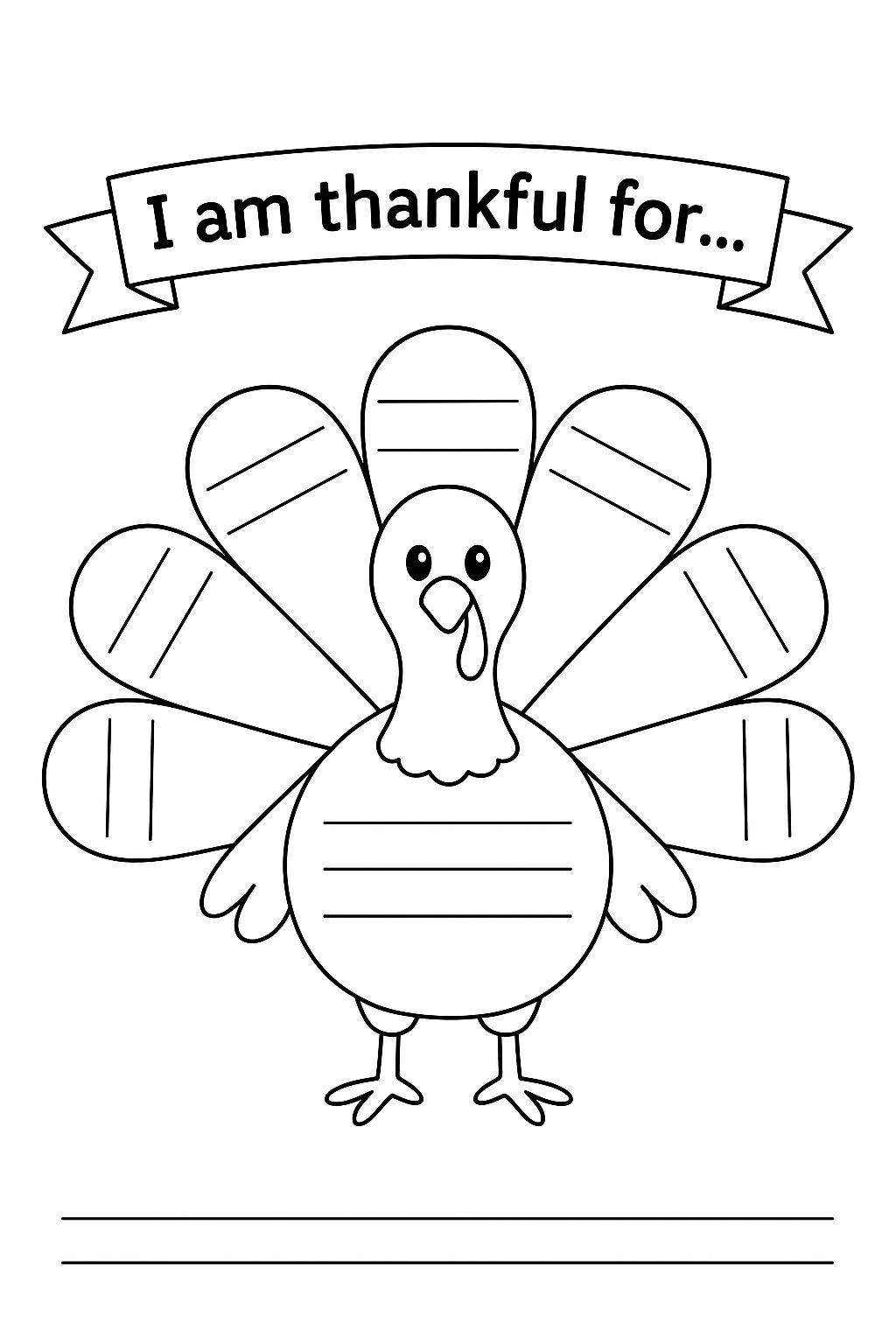 Thankful Turkey Craft Coloring Page | Thanksgiving Activity for Kids ...