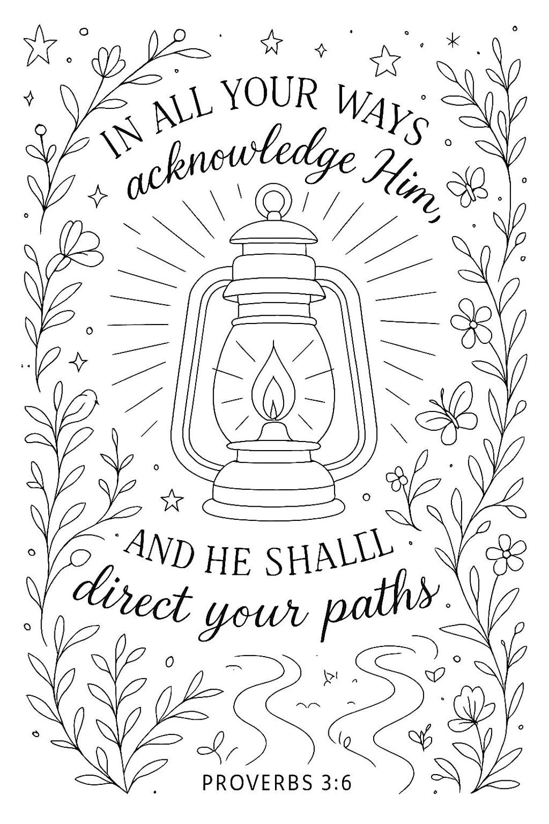 Proverbs 3:6 Bible Verse Coloring Page | Christian Coloring Sheet ...