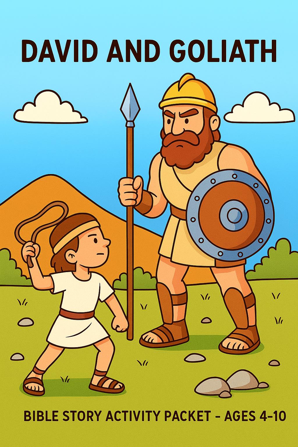 David & Goliath Bible Story Activity Packet | Kids Ages 4-10 | Sunday ...