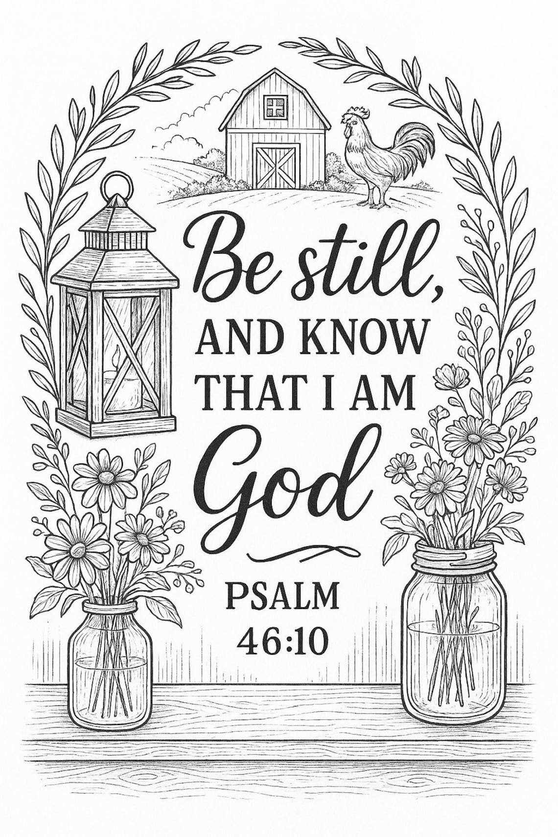 Be Still and Know - Psalm 46:10 Coloring Page | Adult Christian ...