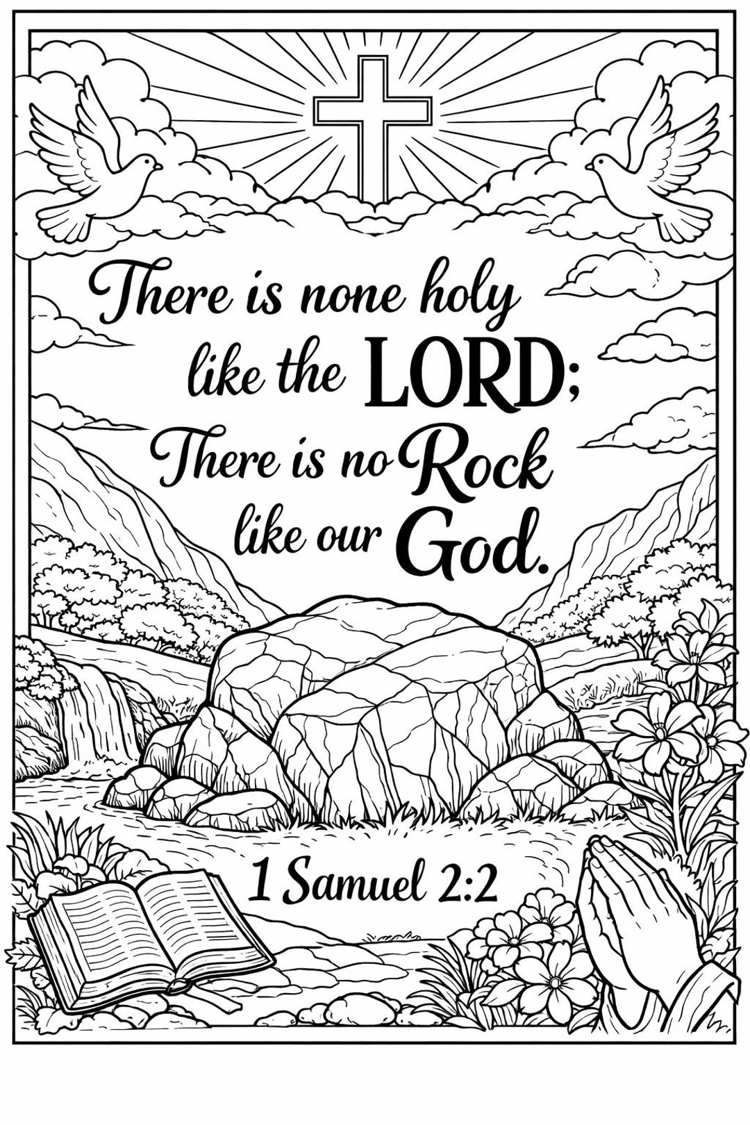 1 Samuel 2:2 Bible Verse Coloring Page | Christian Coloring Page ...