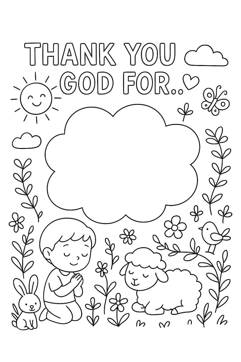 Thank You God For... Printable Christian Kids Coloring Page | Faith ...
