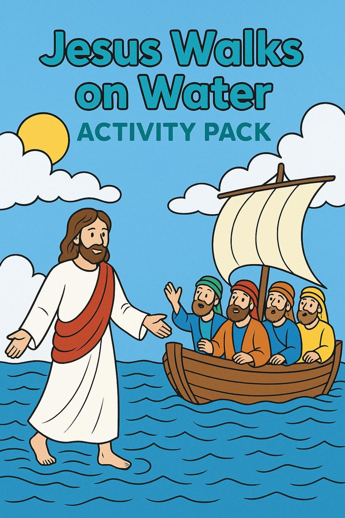 Jesus Walks on Water Activity Pack | Kids Bible Lesson, Coloring ...