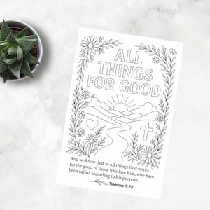 Romans 8:28 Bible Verse Coloring Page | Christian Scripture Printable ...