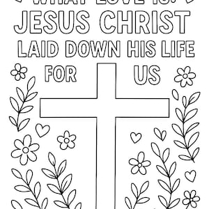 1 John 3:16 Bible Verse Coloring Page | Christian Printable Scripture ...