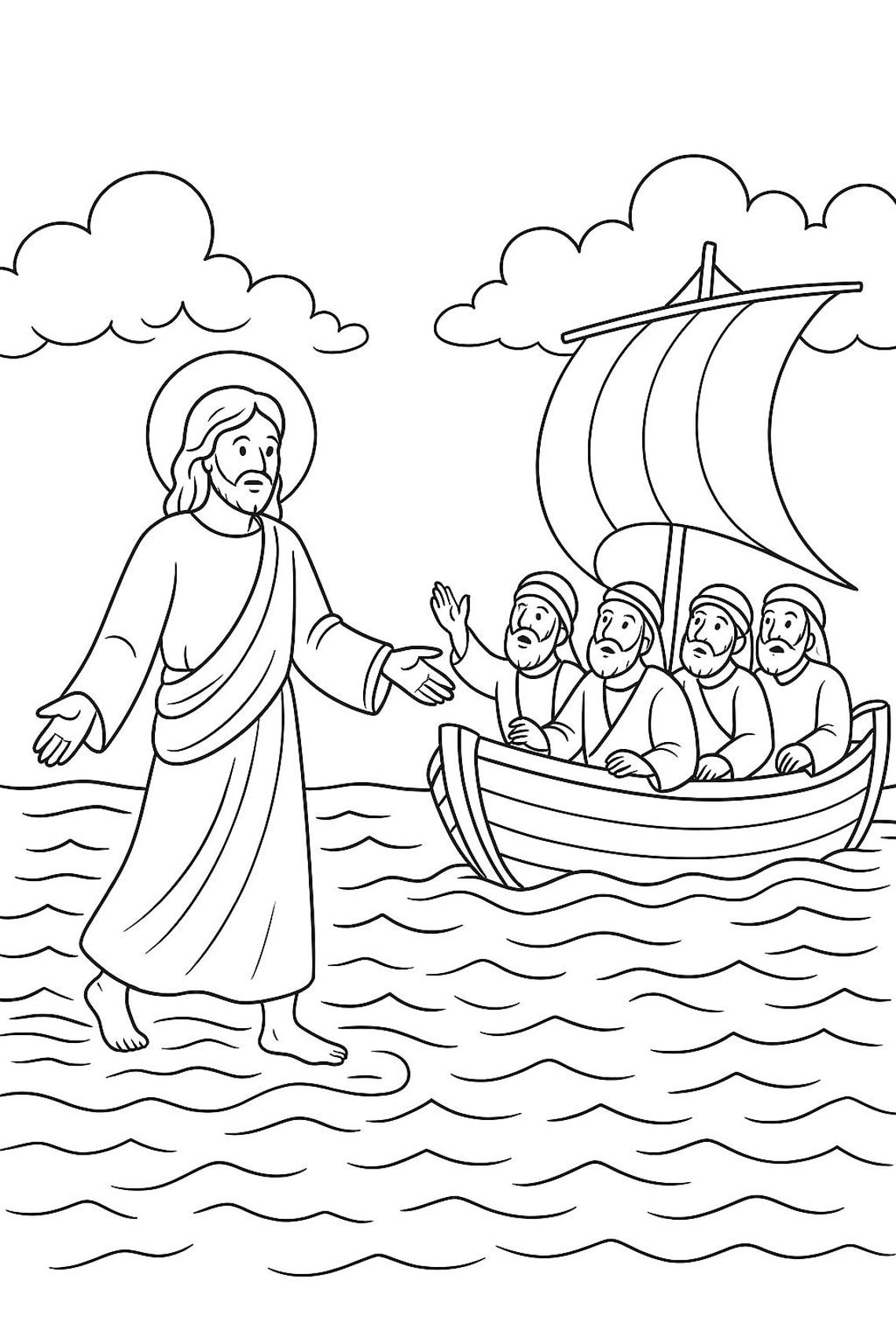 Jesus Walks on Water Activity Pack | Kids Bible Lesson, Coloring ...