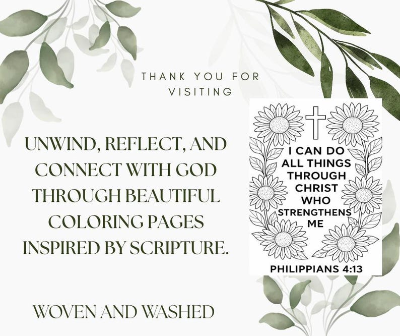 Christian Coloring Page – Philippians 4:13 Printable | Sunflower Bible ...