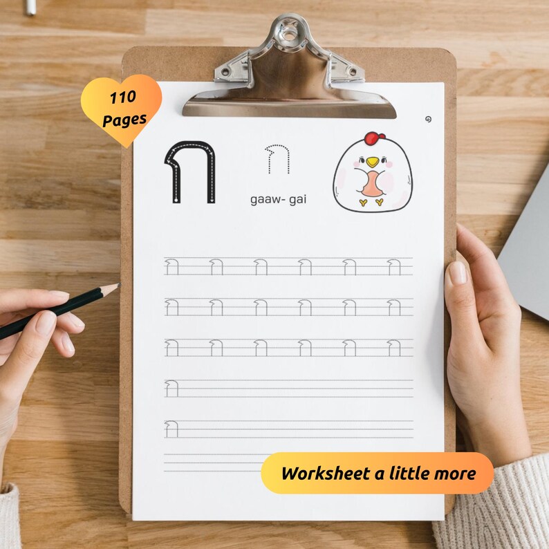 Thai Alphabet Handwriting Practice for Foreign Learners | 110 Pages ...