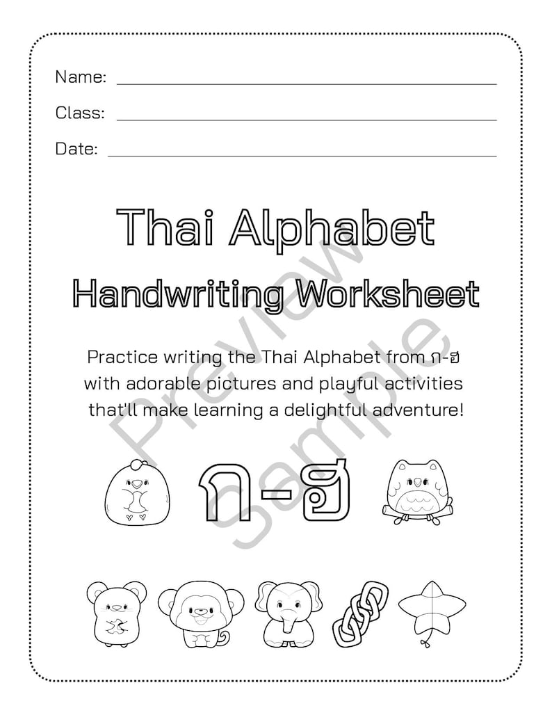 Thai Alphabet Handwriting Practice for Foreign Learners | 110 Pages ...