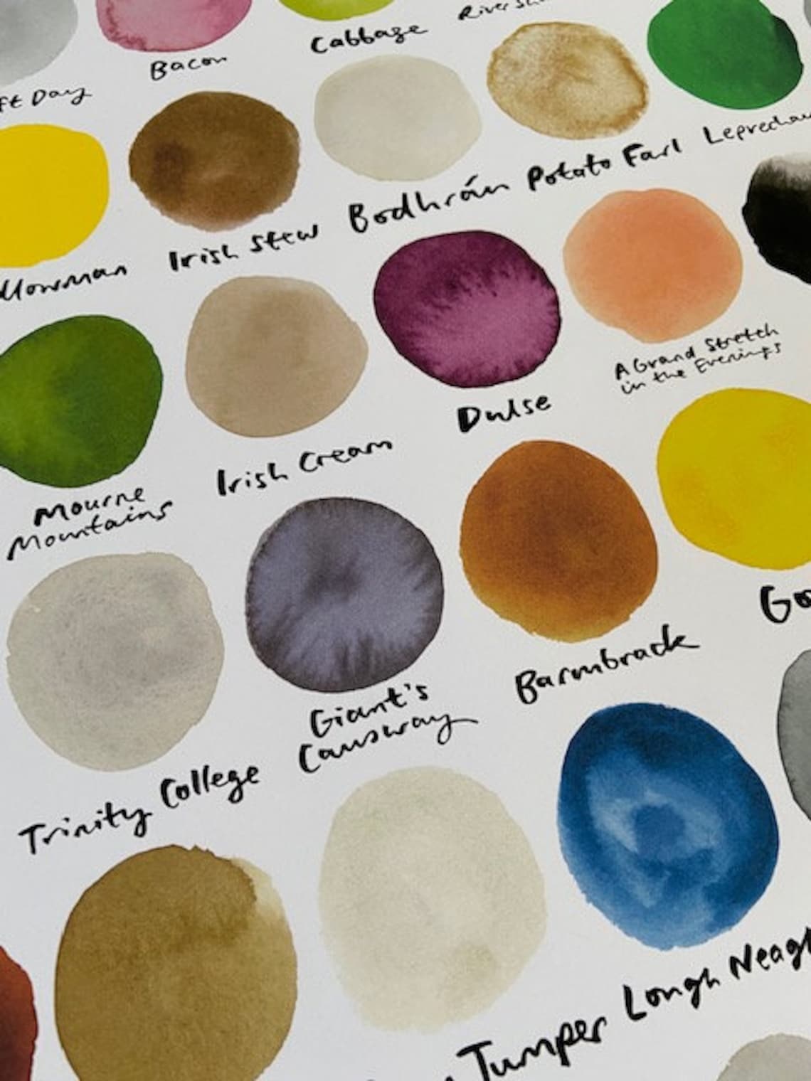 50 Shades of Ireland quirky Irish colour chart poster. Fun | Etsy