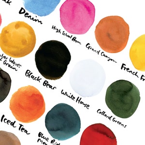 50 Shades of the USA, Quirky American Color Chart Poster. Fun Memento ...